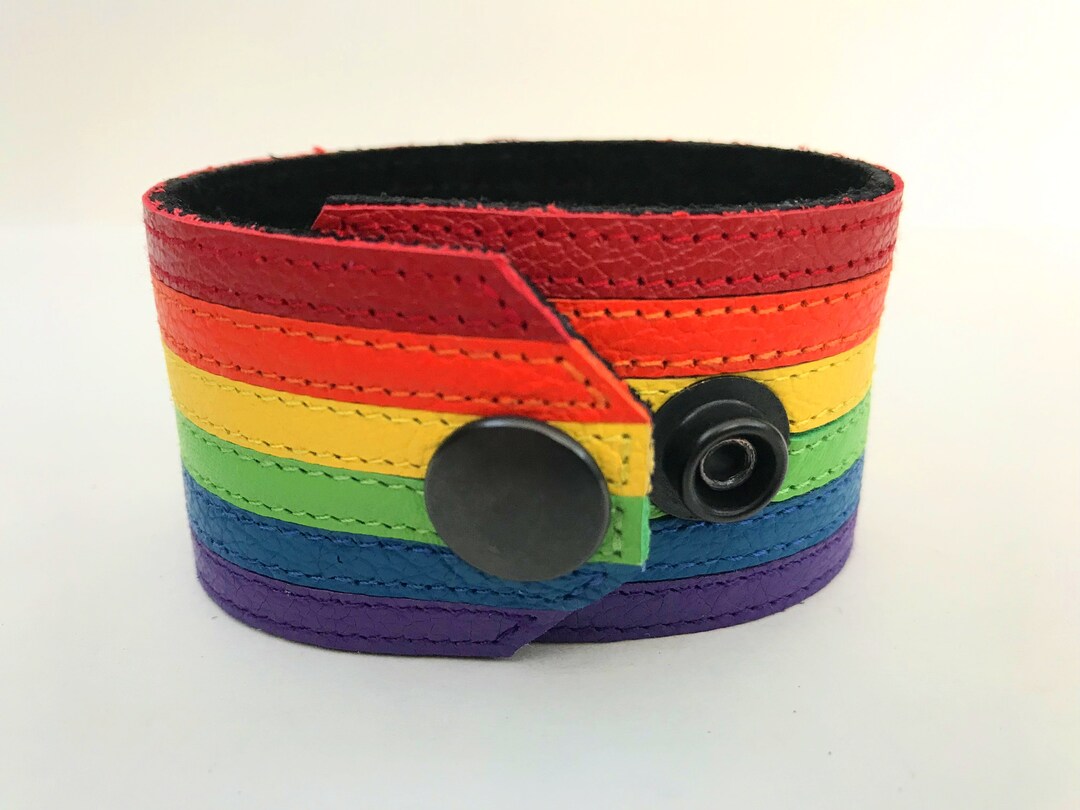 Rainbow Bracelet Leather Gay Pride Cuff Lgbt Lgbtq Lgbtqia Colorsoverpride Colors Over Pride ...
