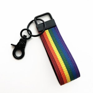 Gay Pride Leather Keychain Rainbow Lgbt Lgbtq Key Chain Fob Flag ...
