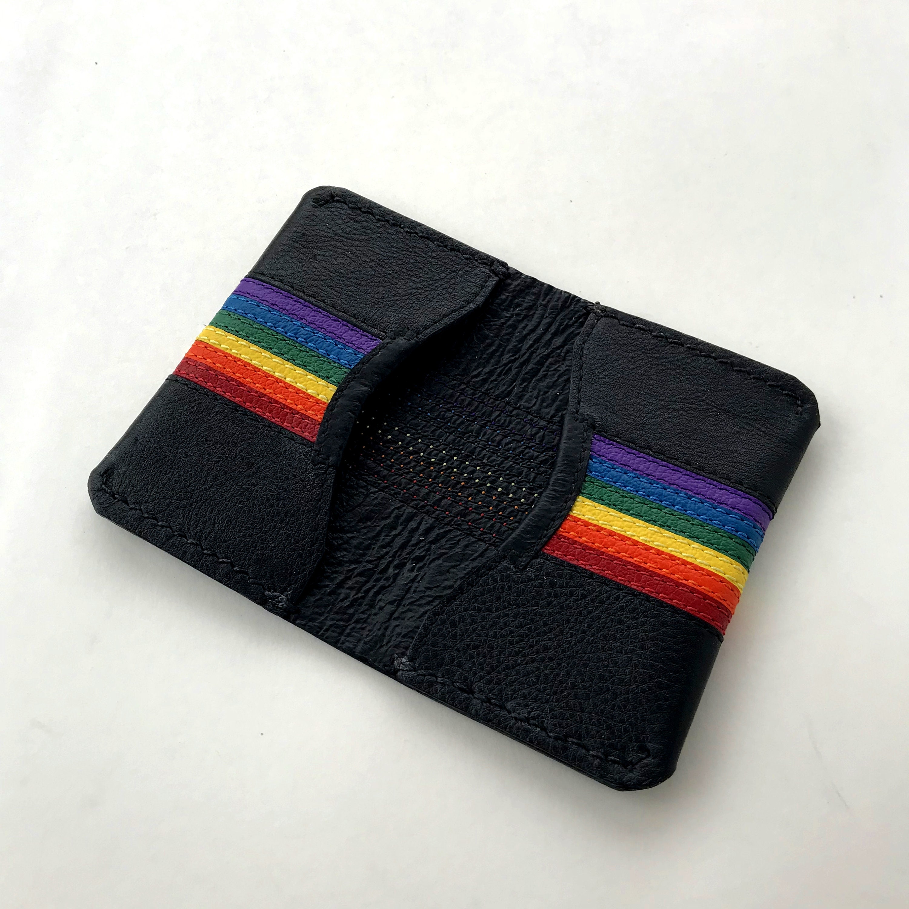 Gay Pride Leather Card Wallet Bifold Bi-fold LGBTQ Lesbian - Etsy