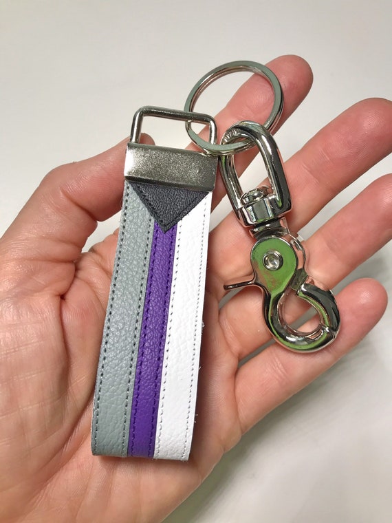 Demisexual Pride Leather Keychain Demi Gray-a Gift Jewelry | Etsy