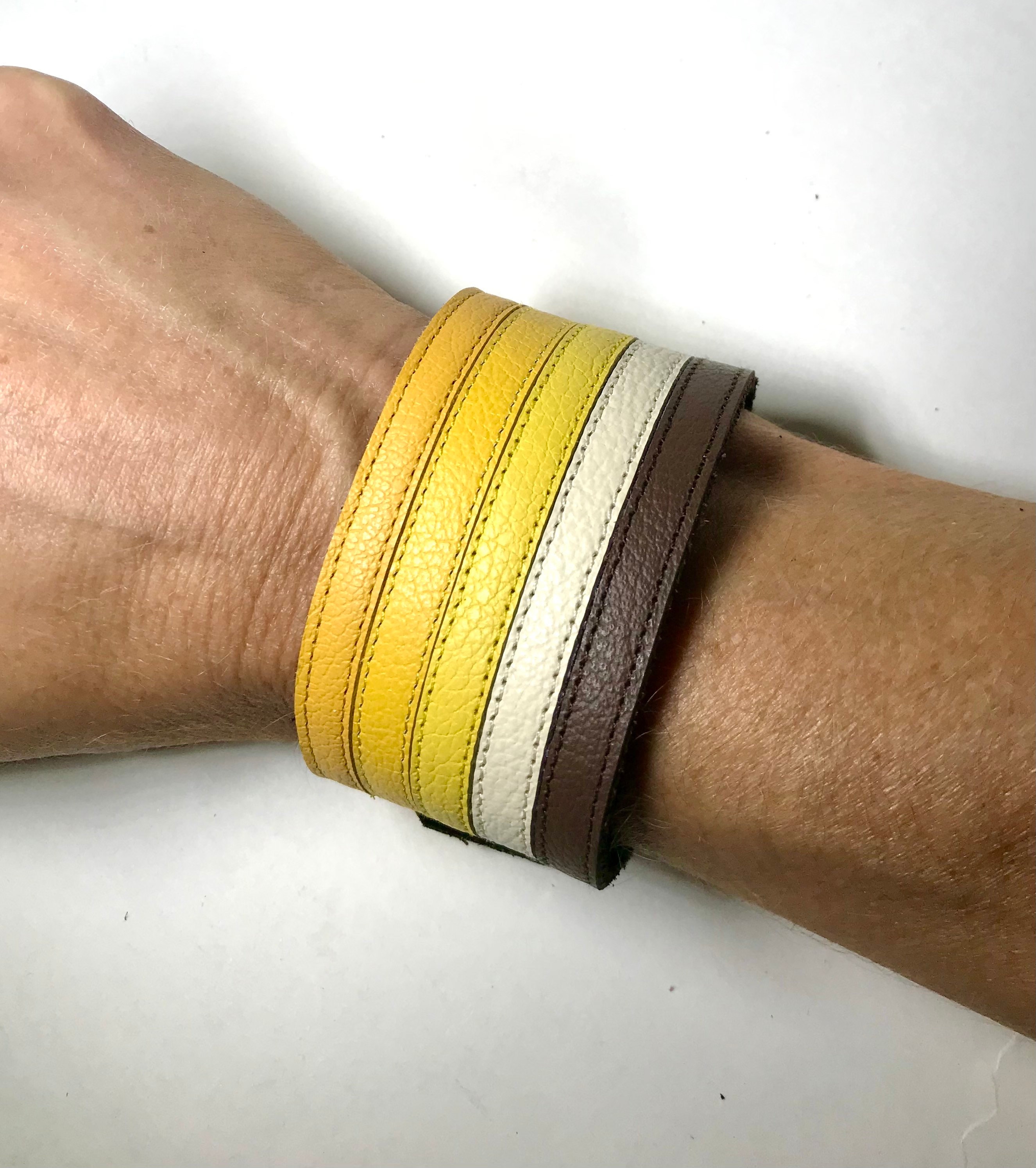 Angled AroAce Pride leather bracelet Aromantic Asexual | Etsy