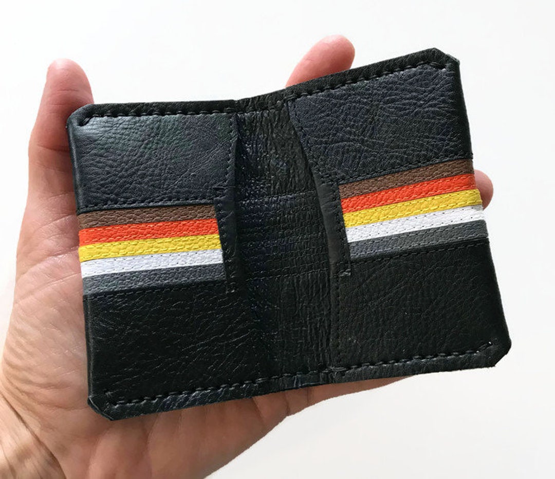 Bear Pride Leather Card Wallet Gay Lgbt Cub Otter Wolf Bifold Bi-fold ...