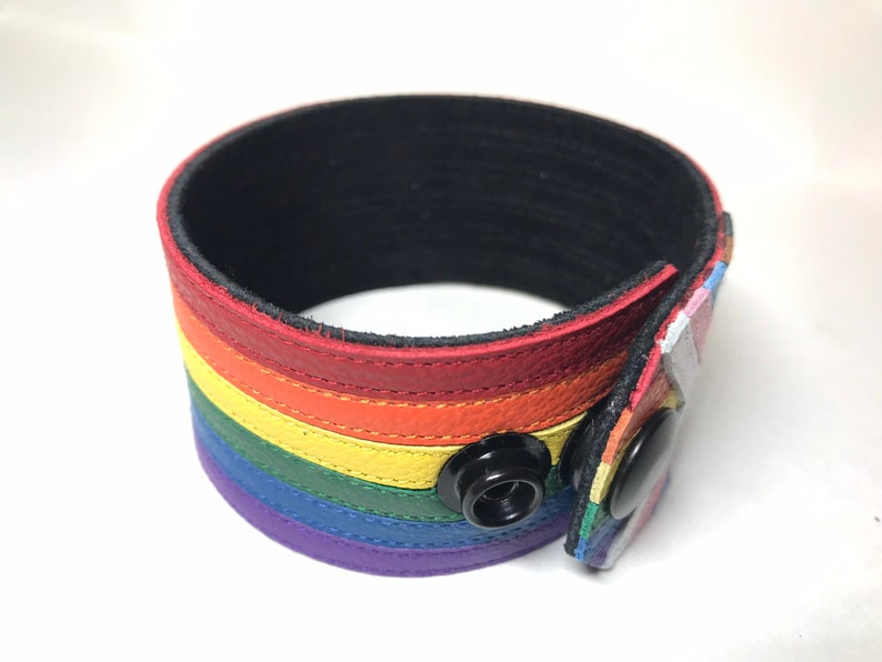 Progress Pride Leather Bracelet Lgbt All-inclusive Jewelry - Etsy