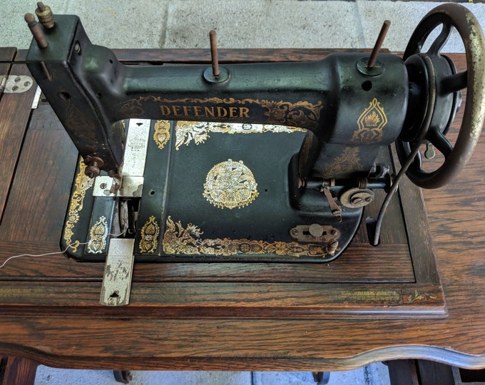 Antique C.1905 AG Mason Defender Treadle Sewing Machine in 4-drawer ...