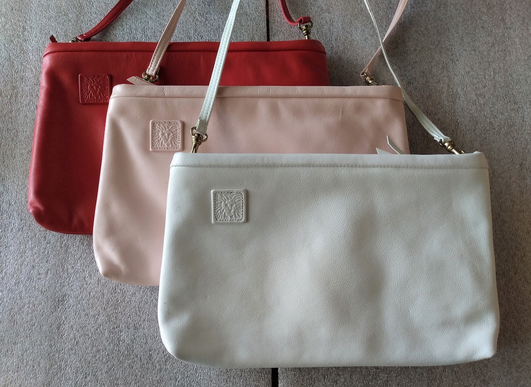 1980s Anne Klein for Calderon Lion Head Clutch Purses 3 White / Pale ...