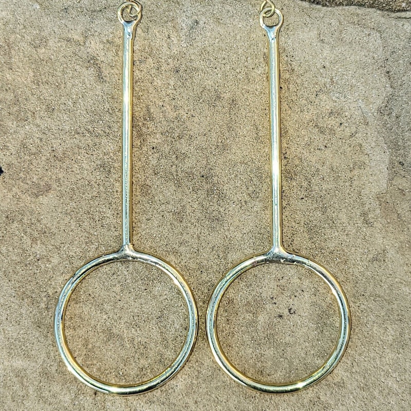 African Brass Hoop Earrings - Etsy