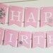 Winter Wonderland Happy Birthday Banner Pink Silver - Etsy