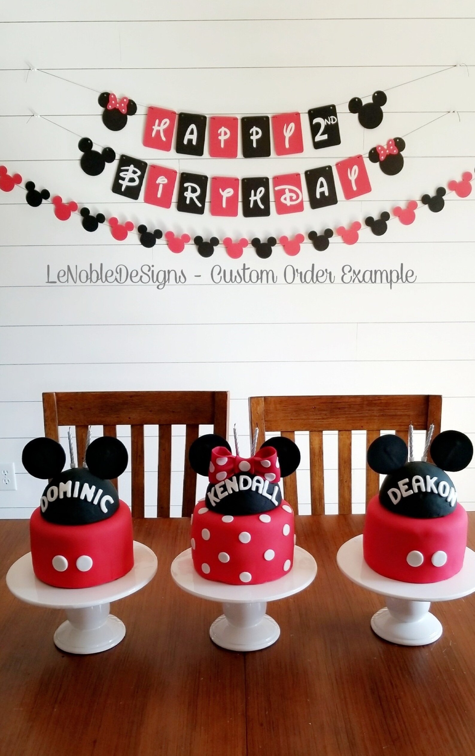 Mickey Mouse Inspired Garland Red Black Disney Birthday - Etsy