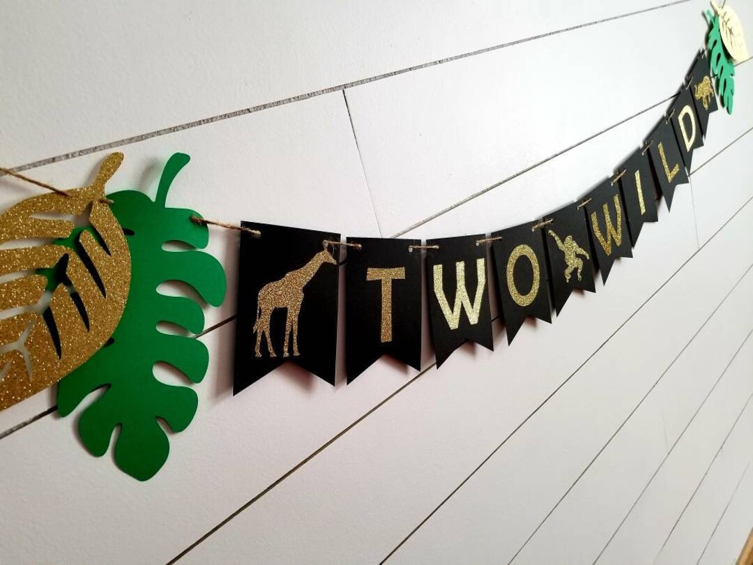 TWO WILD Birthday Banner - Etsy