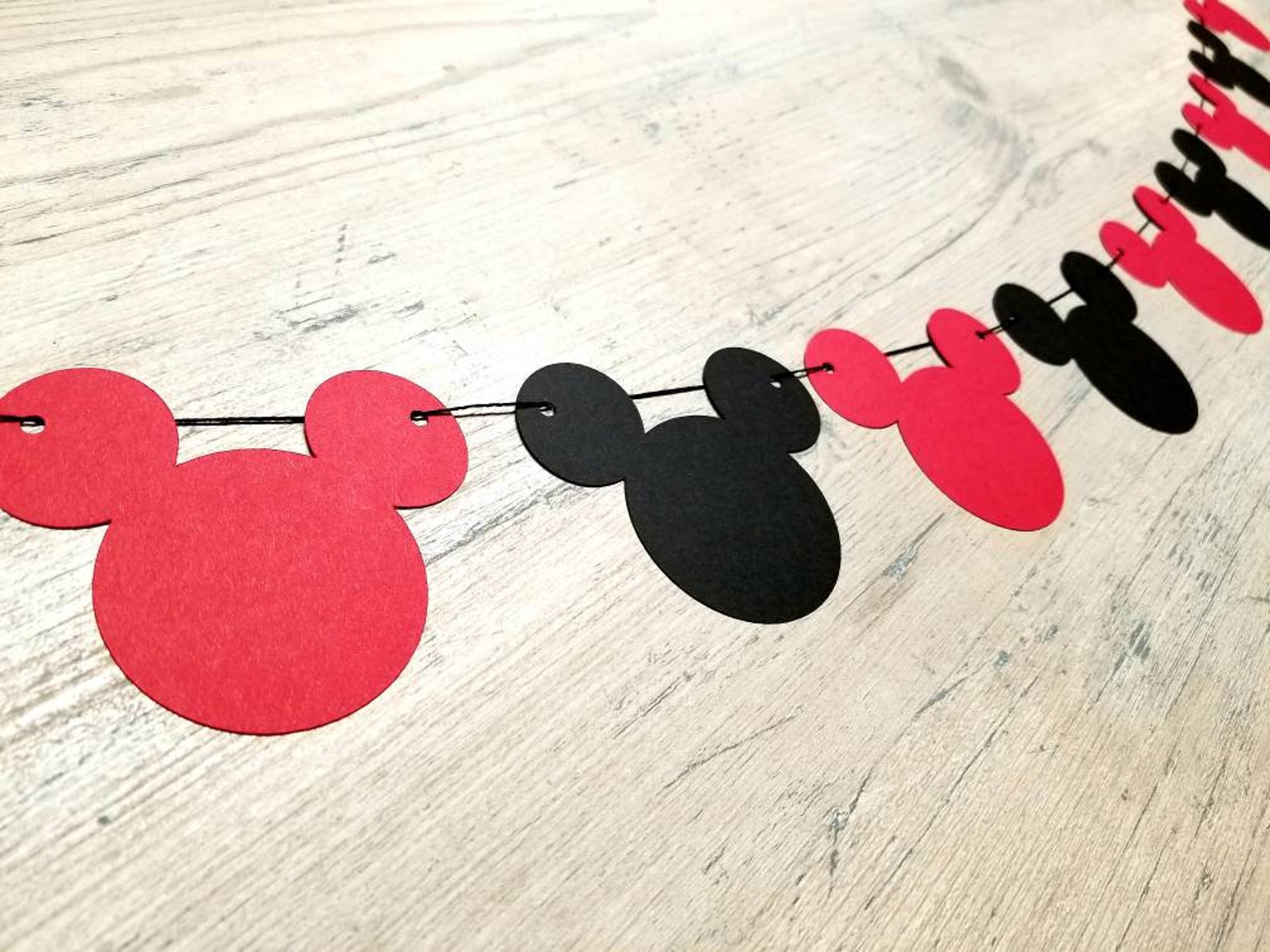 Mickey Mouse Inspired Garland Red Black Disney Birthday - Etsy