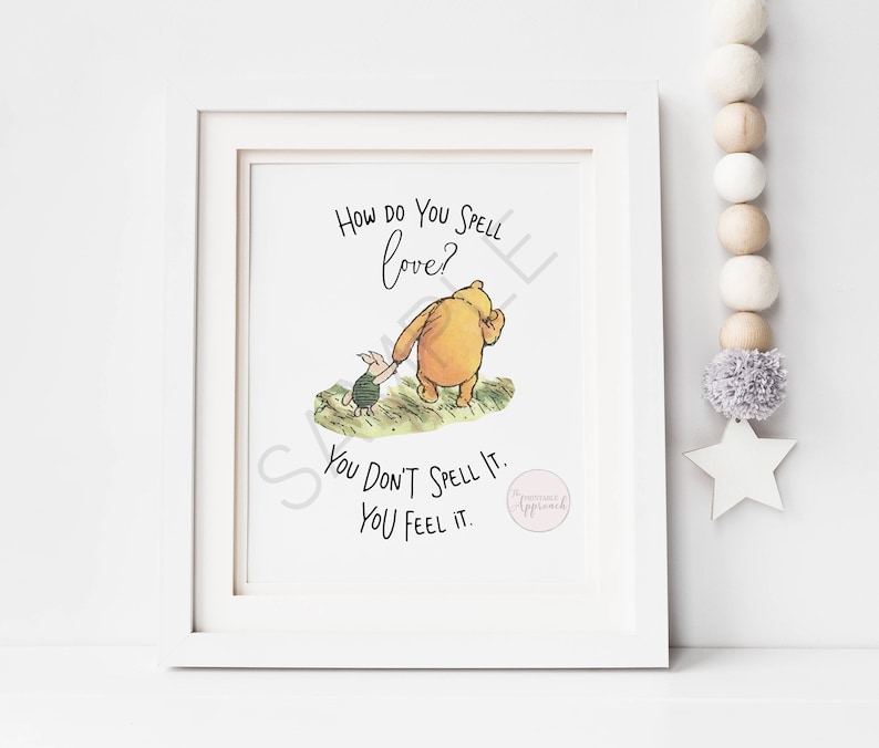 How Do You Spell Love Winnie the Pooh Digital Print Winnie - Etsy