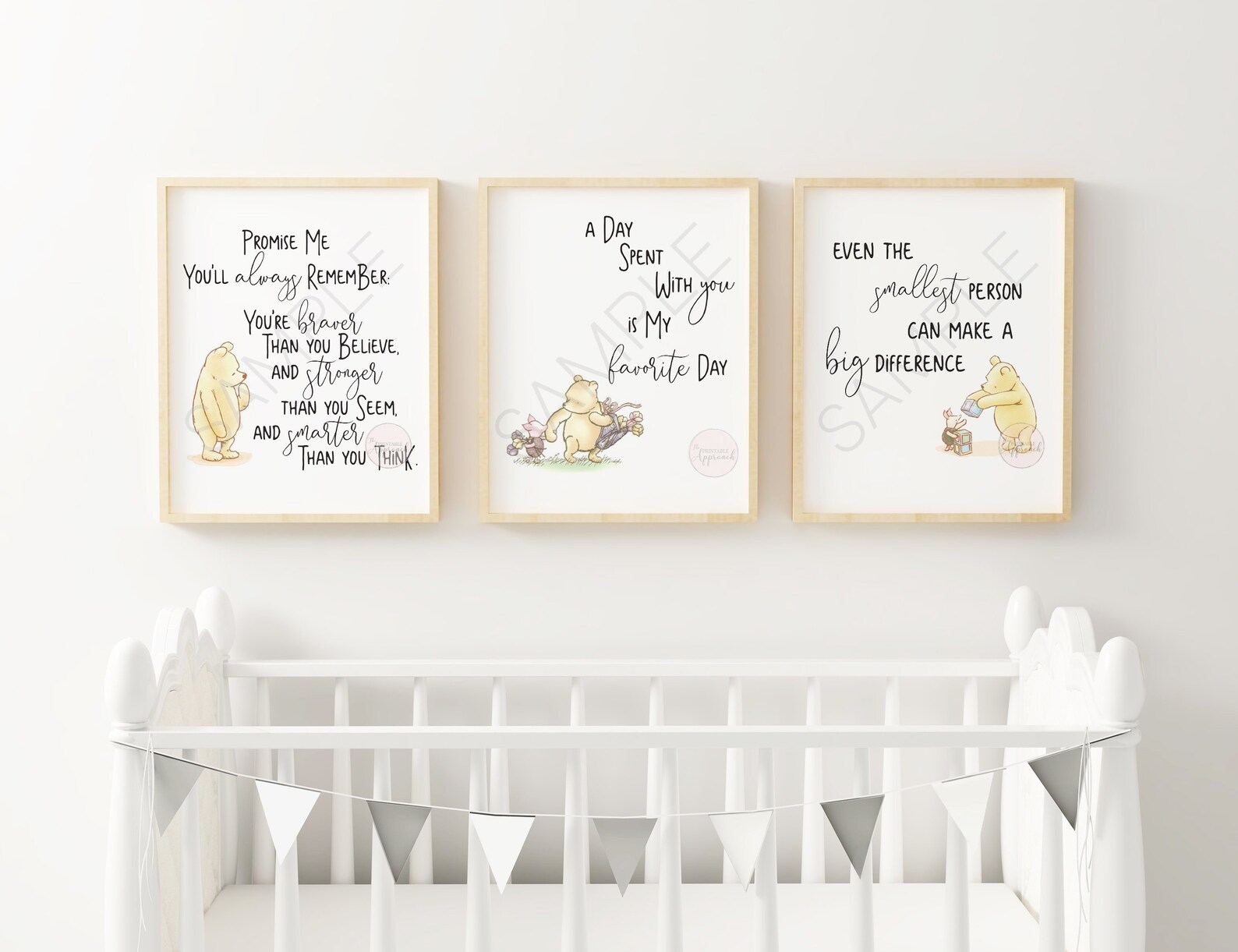 Classic Winnie the Pooh Quote Nursery Prints Color Collection - Etsy
