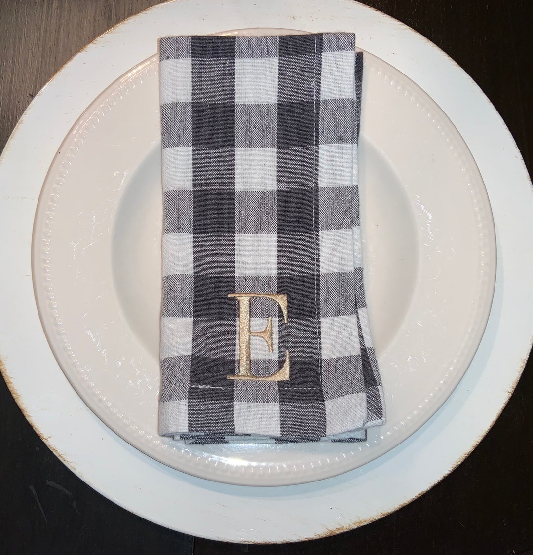 Monogrammed Cloth Napkins, Cloth Napkins,embroidered Napkins, Buffalo ...