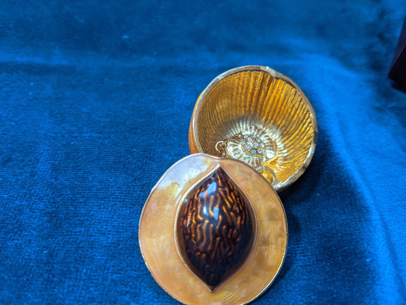 Edgar Berebi "peachbox" Trinket Box Limited Edition Gold Metal Enameled ...