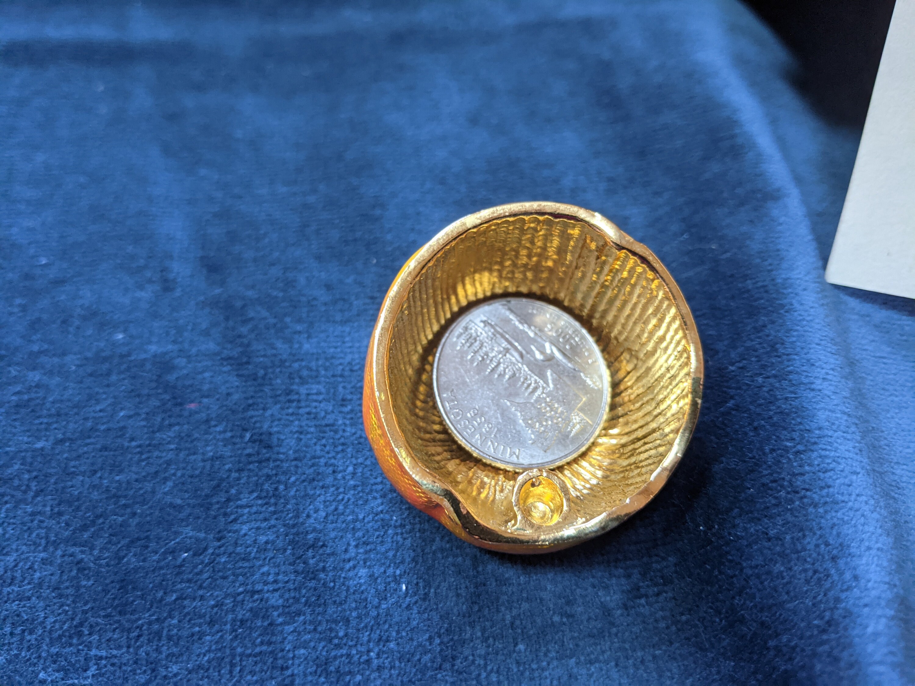 Edgar Berebi "peachbox" Trinket Box Limited Edition Gold Metal Enameled ...