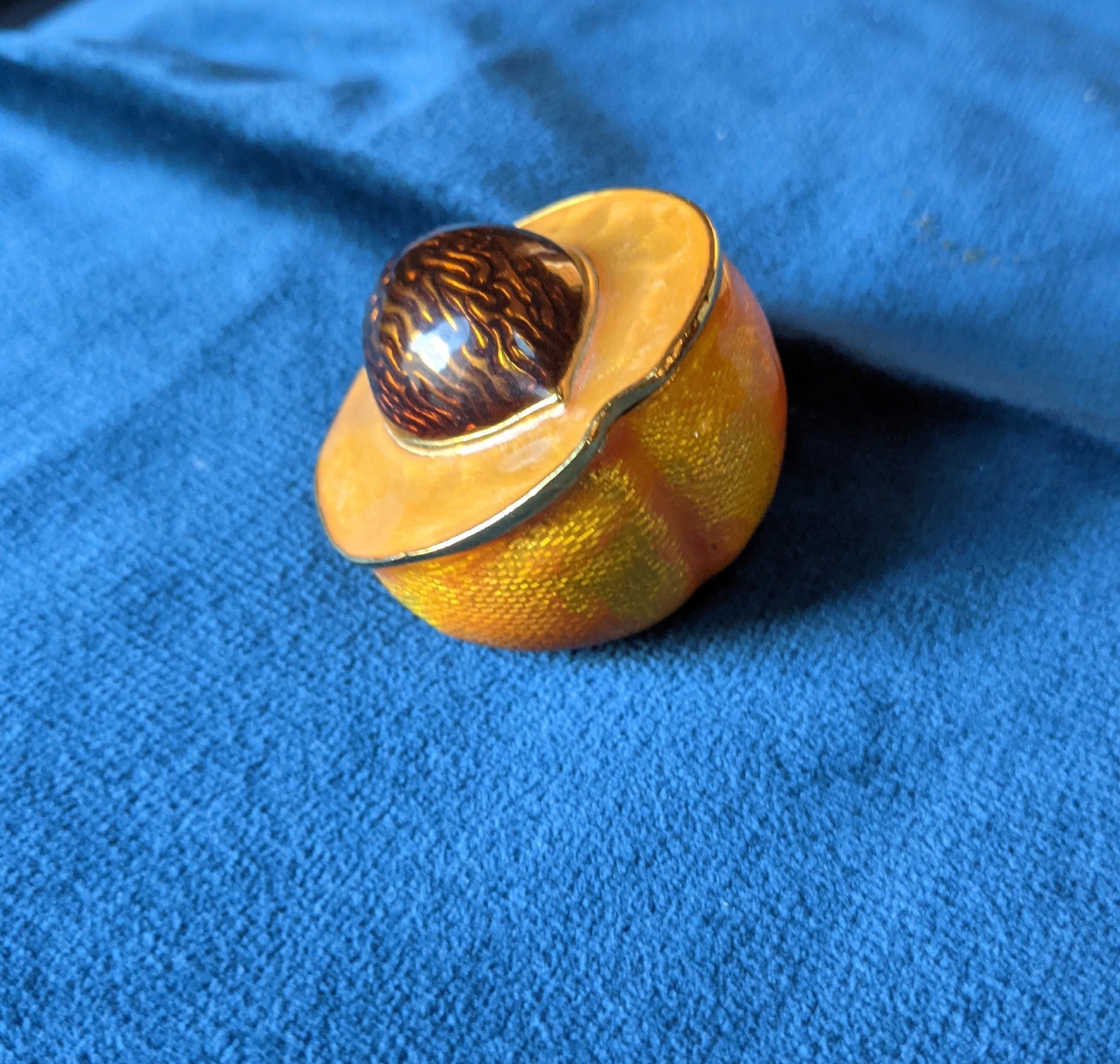 Edgar Berebi "peachbox" Trinket Box Limited Edition Gold Metal Enameled ...