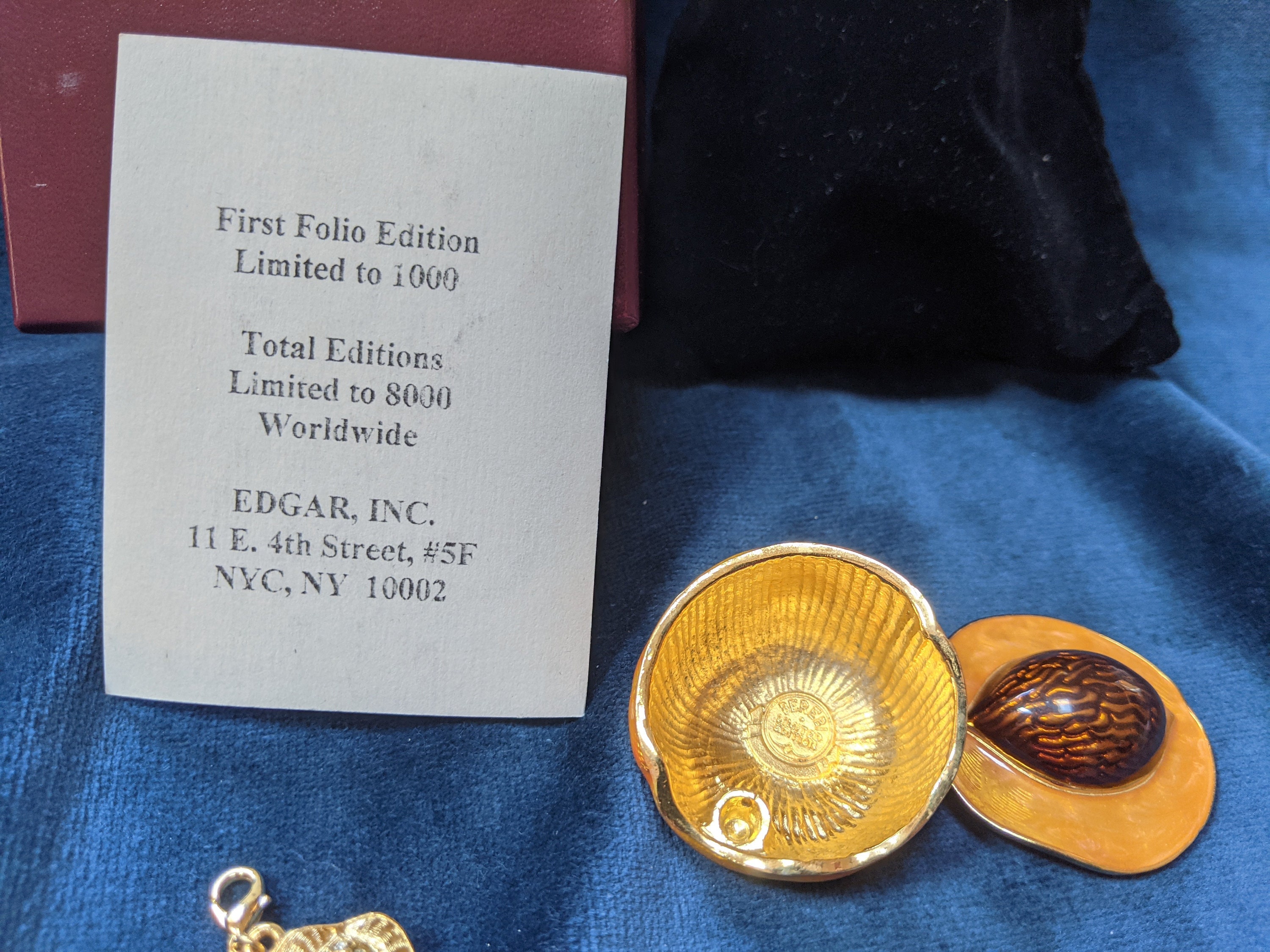 Edgar Berebi "peachbox" Trinket Box Limited Edition Gold Metal Enameled ...