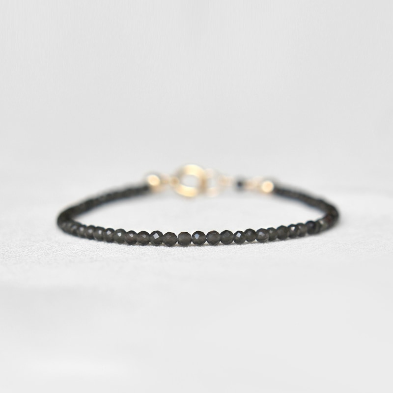 Obsidian Bracelet Delicate - Etsy