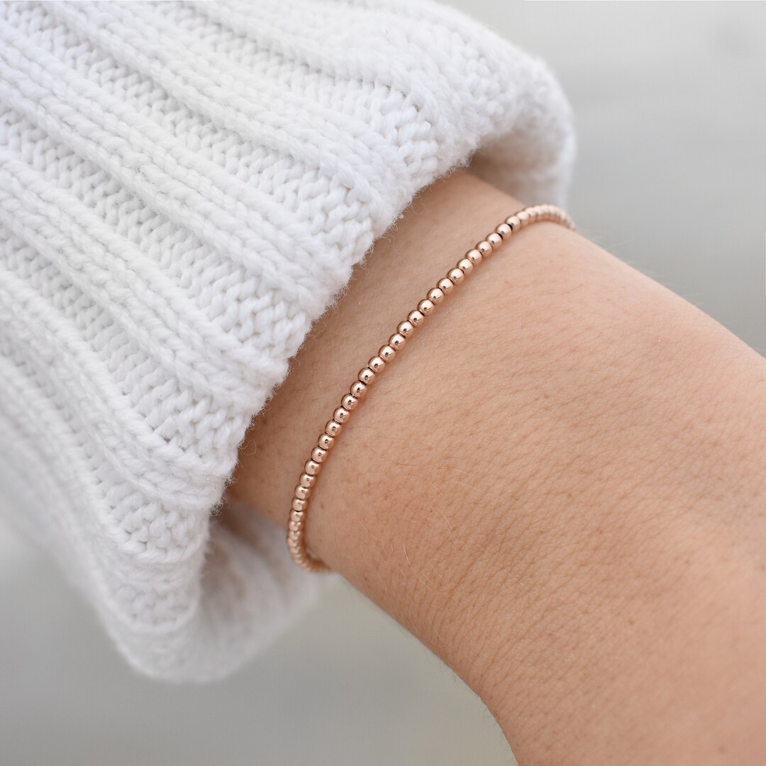 Minimalist Accent Bracelet • Tiny Metal Bead Bracelet • Layering ...