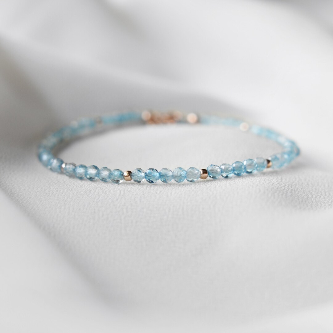 Sky Blue Topaz Bracelet • December Birthstone Jewelry • Dainty ...
