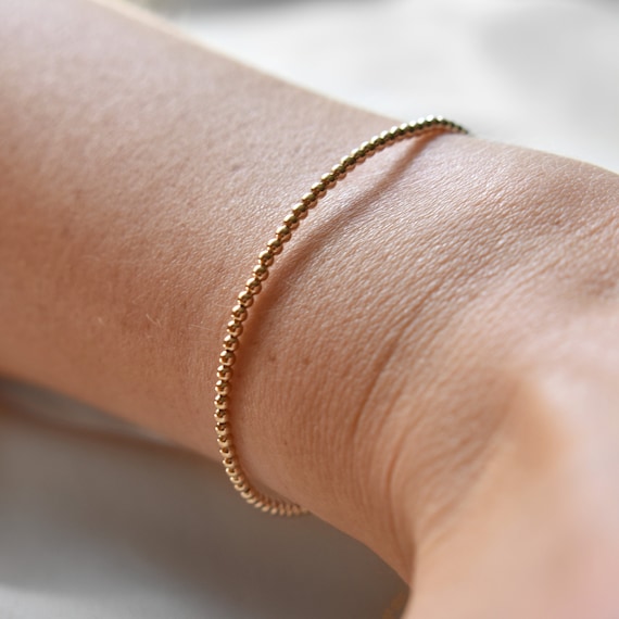 Minimalist Accent Bracelet Tiny Metal Bead Bracelet | Etsy