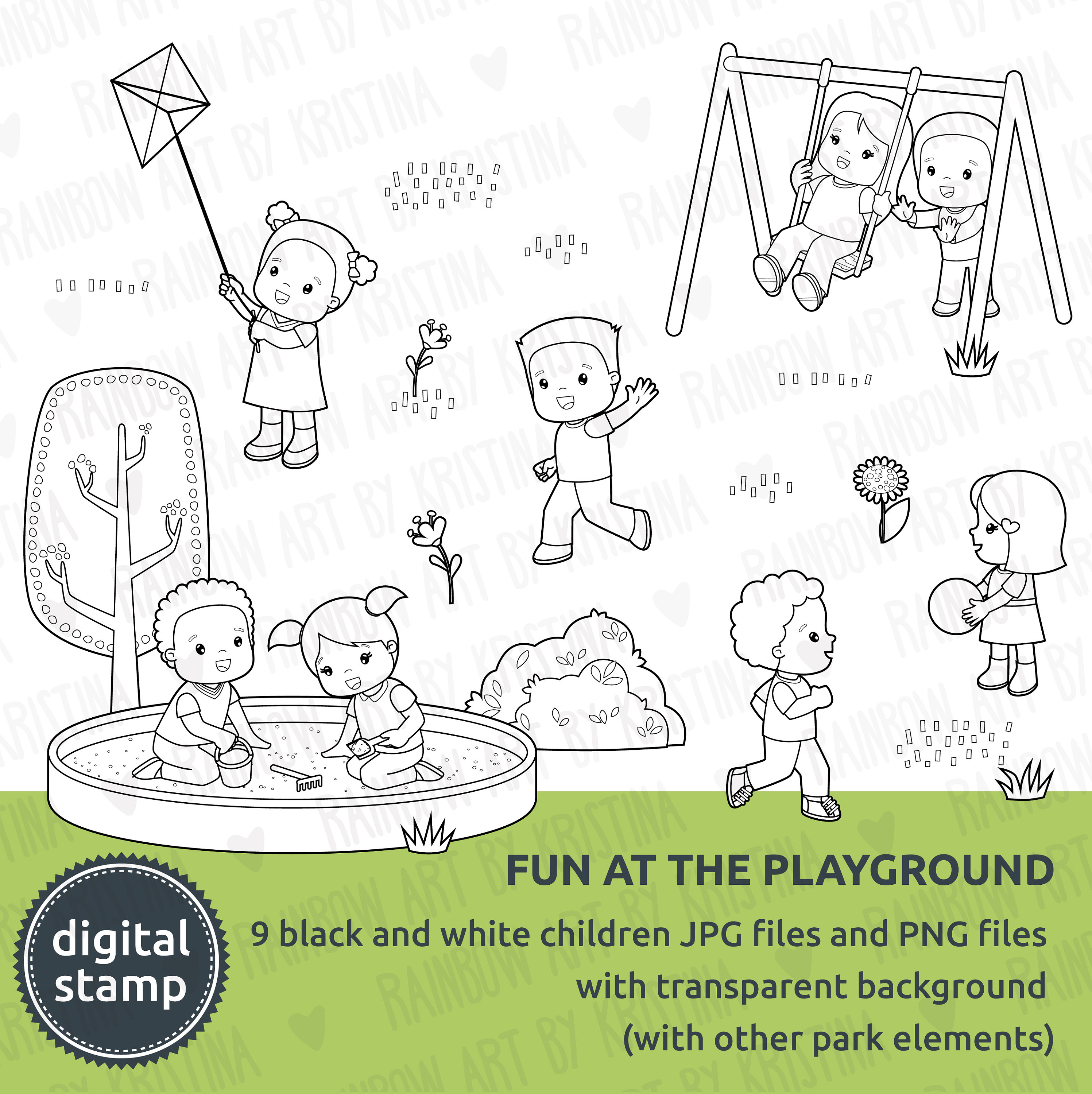 Play Child Clipart Black