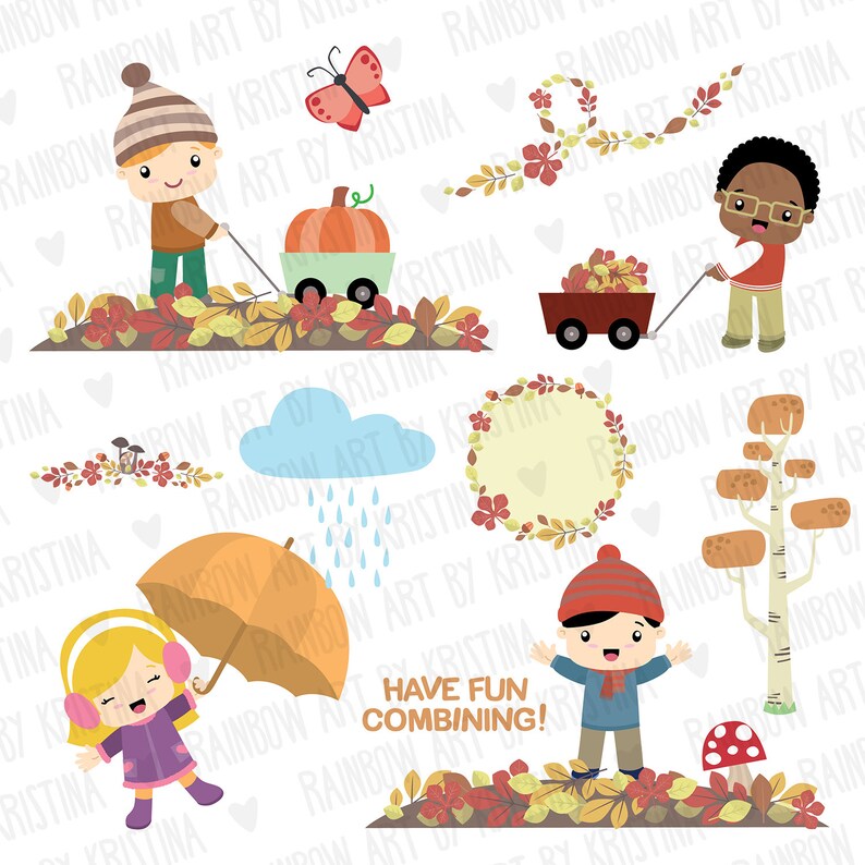 50% OFF Multy-ethnic Kids Clip Art Bundle/season - Etsy