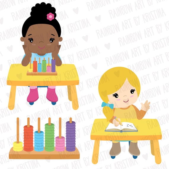 Kids Doing Math Clip Art