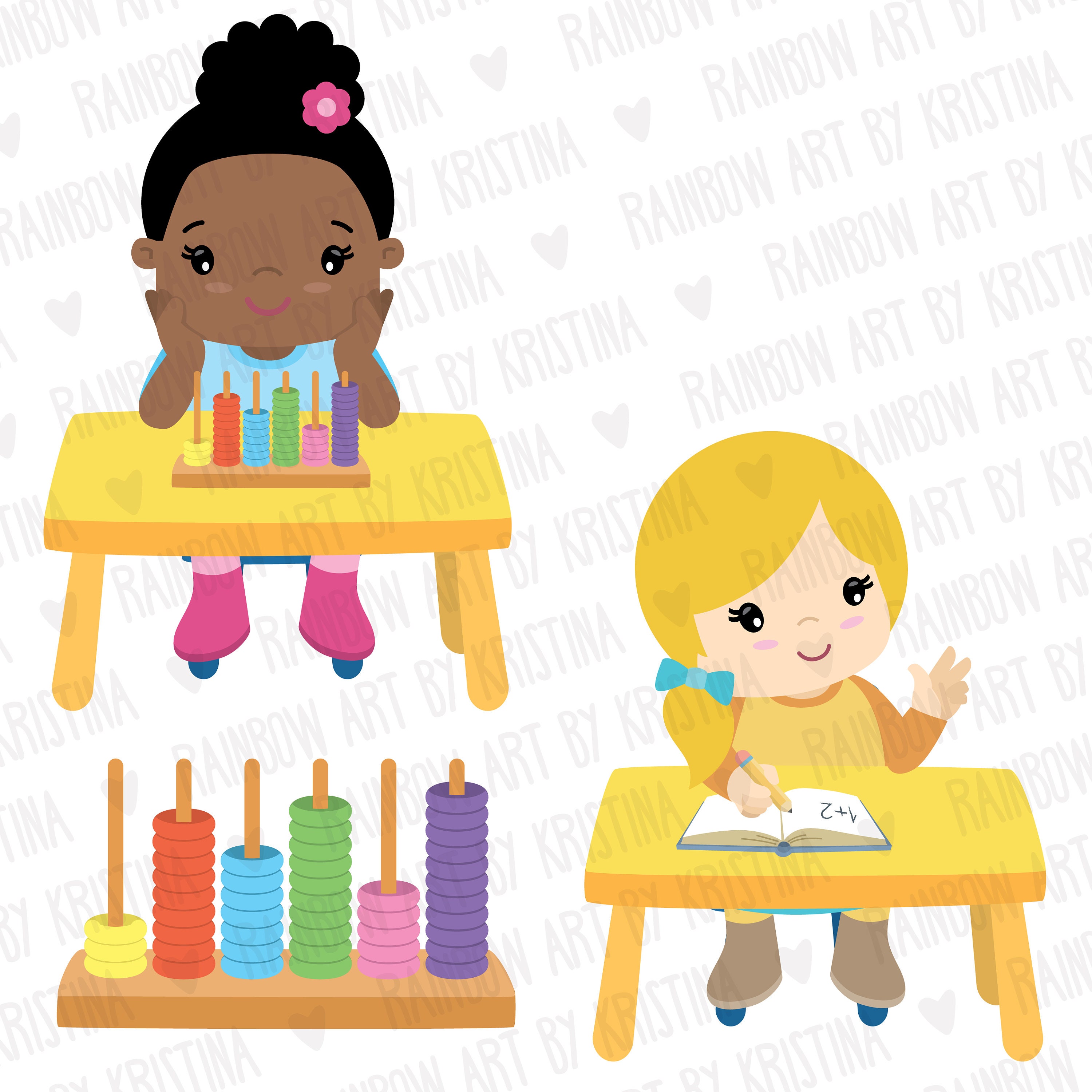 Children Doing Maths Clipart