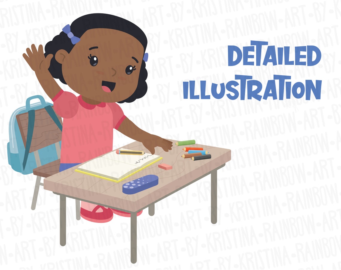 School Children With Face Masks Clip Art Back to School | Etsy