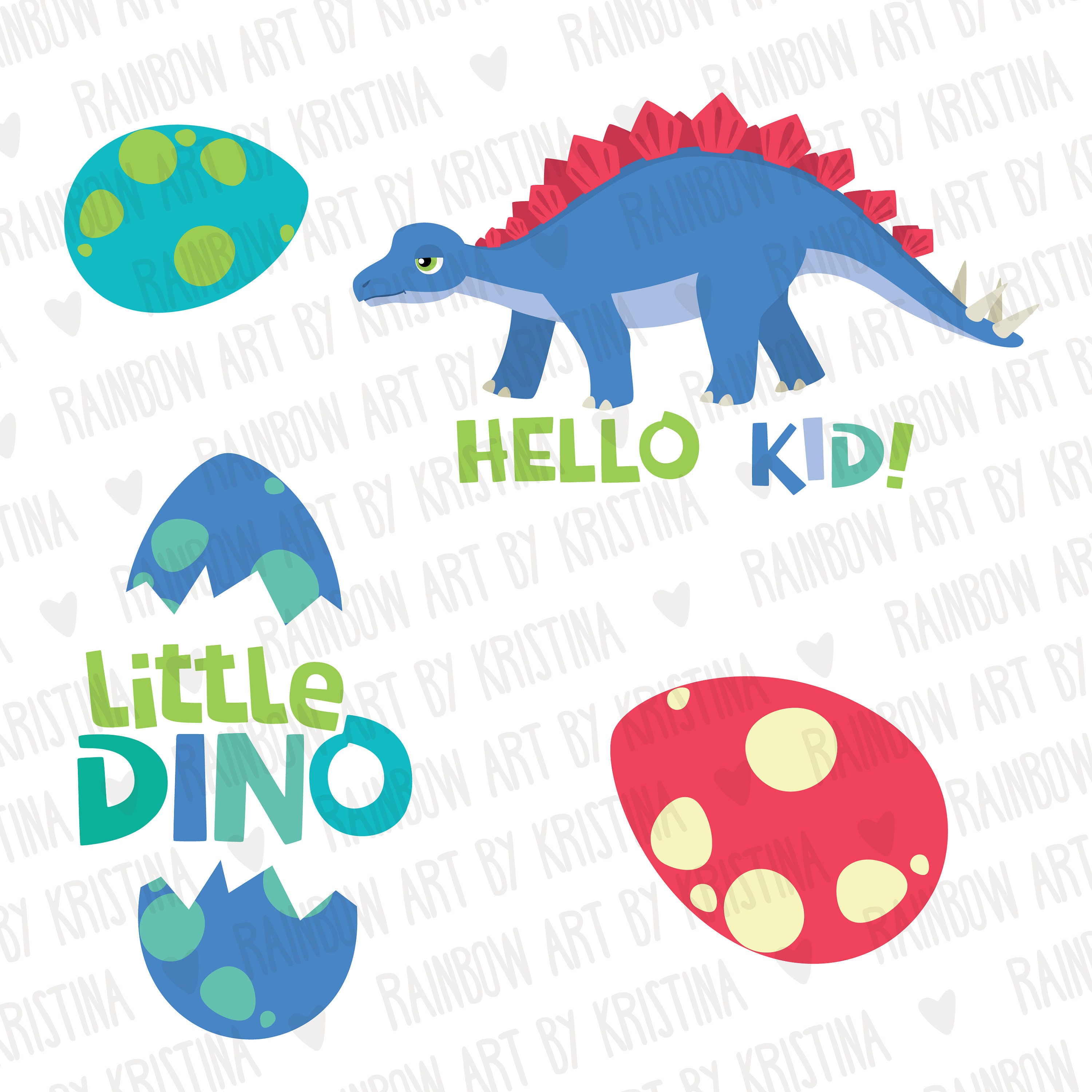 Cute Little Dinosaurs Clip Art Design Set Baby Dino - Etsy