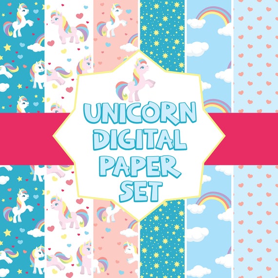 50% OFF Unicorn digital paper clip art/Birthday party/Rainbow | Etsy