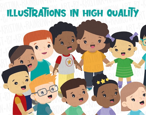 Diverse Children Holding Hands