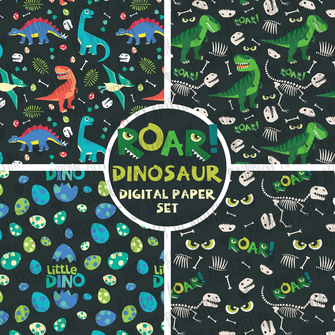 Dark Background Dinosaurs Digital Paper Clip Art and Vector,dino,animal ...