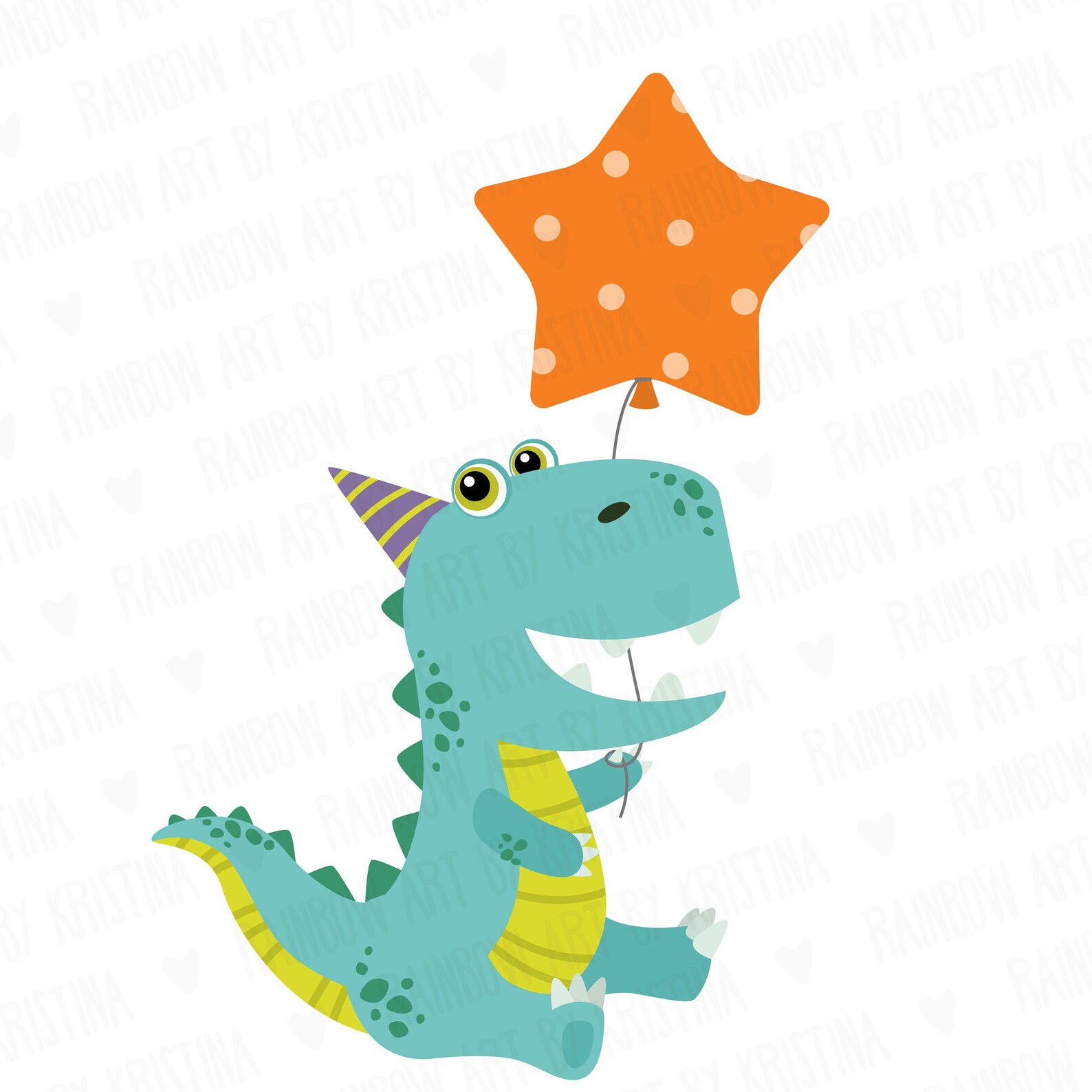 Fun Dinosaur T Rex Birthday Design Set, Baby Shower Clip Art, Children ...