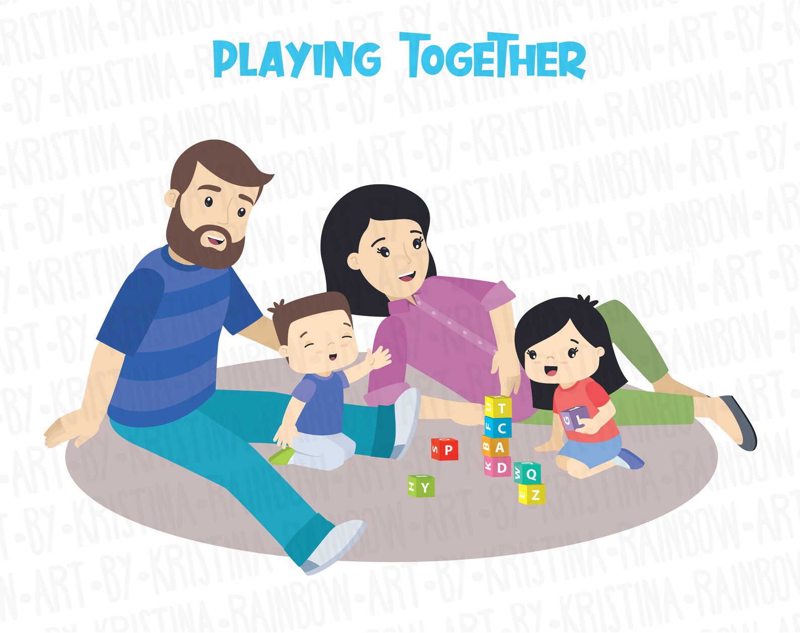 Happy Family Clip Art, Family Dinner, Family Playing, Family Hugging ...