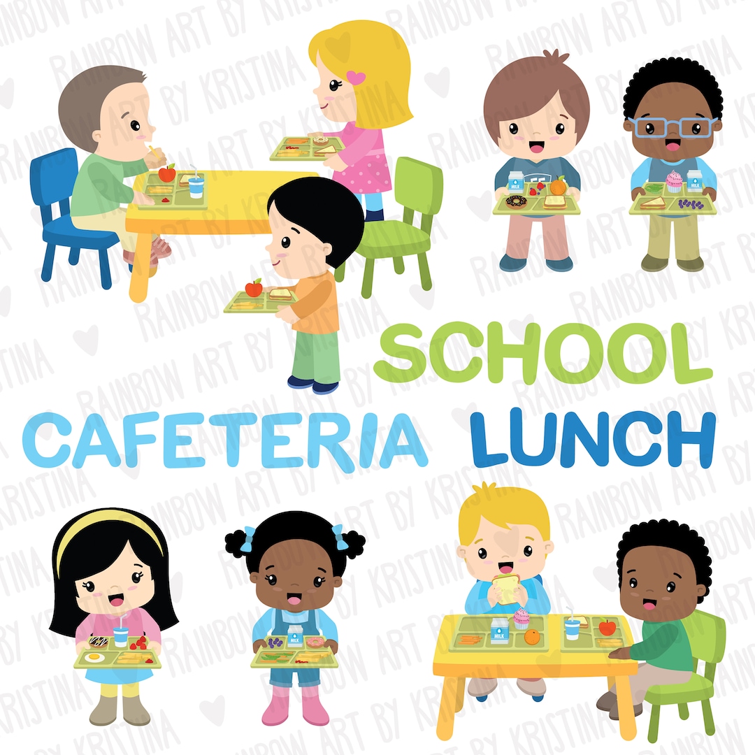 20% OFF School Children Lunch Cafeteria Clip Art, Kids Eating Clipart ...