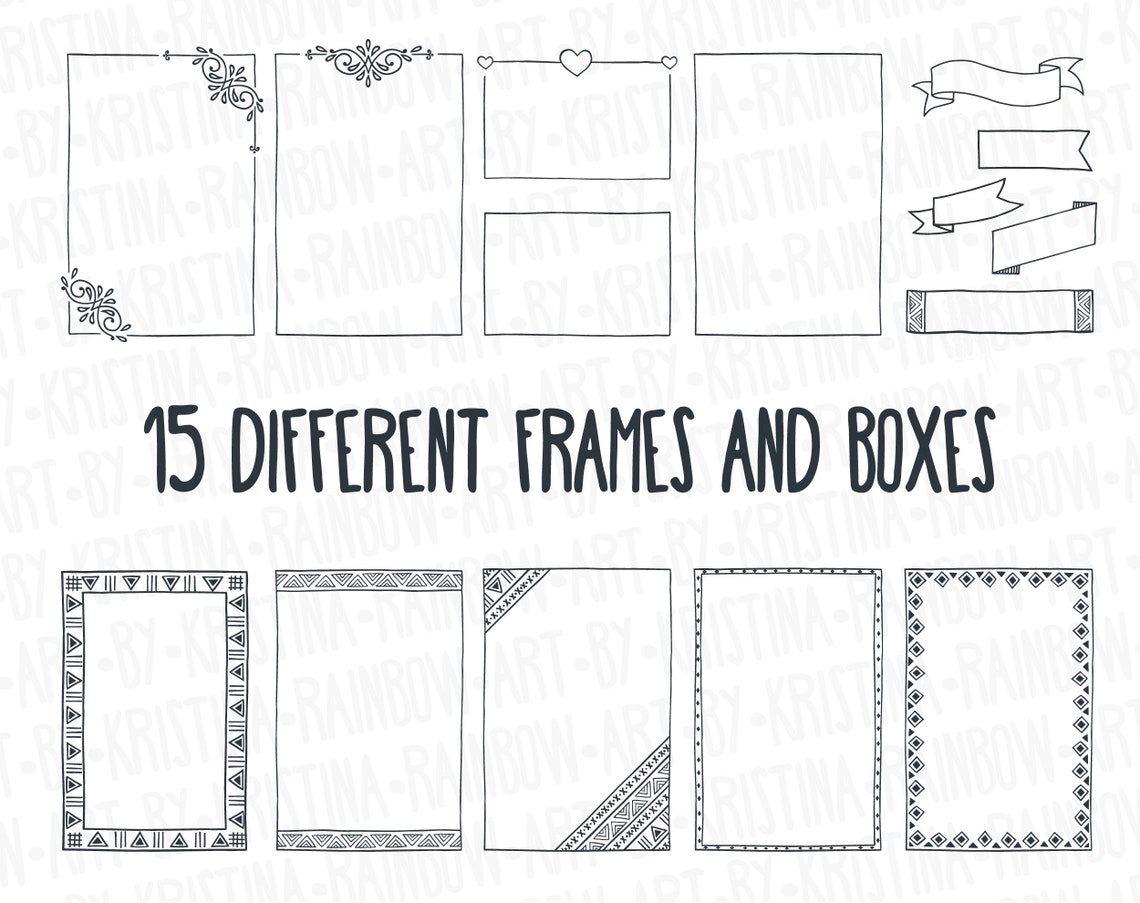 100 Hand Drawn Digital Stamp Design Elements Journal Doodles - Etsy