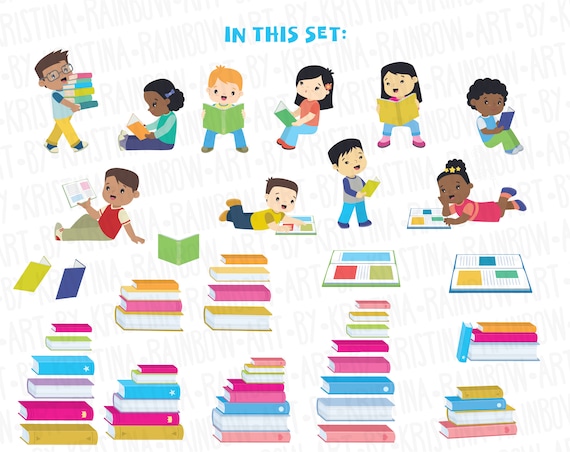 Young Children Reading Cartoon