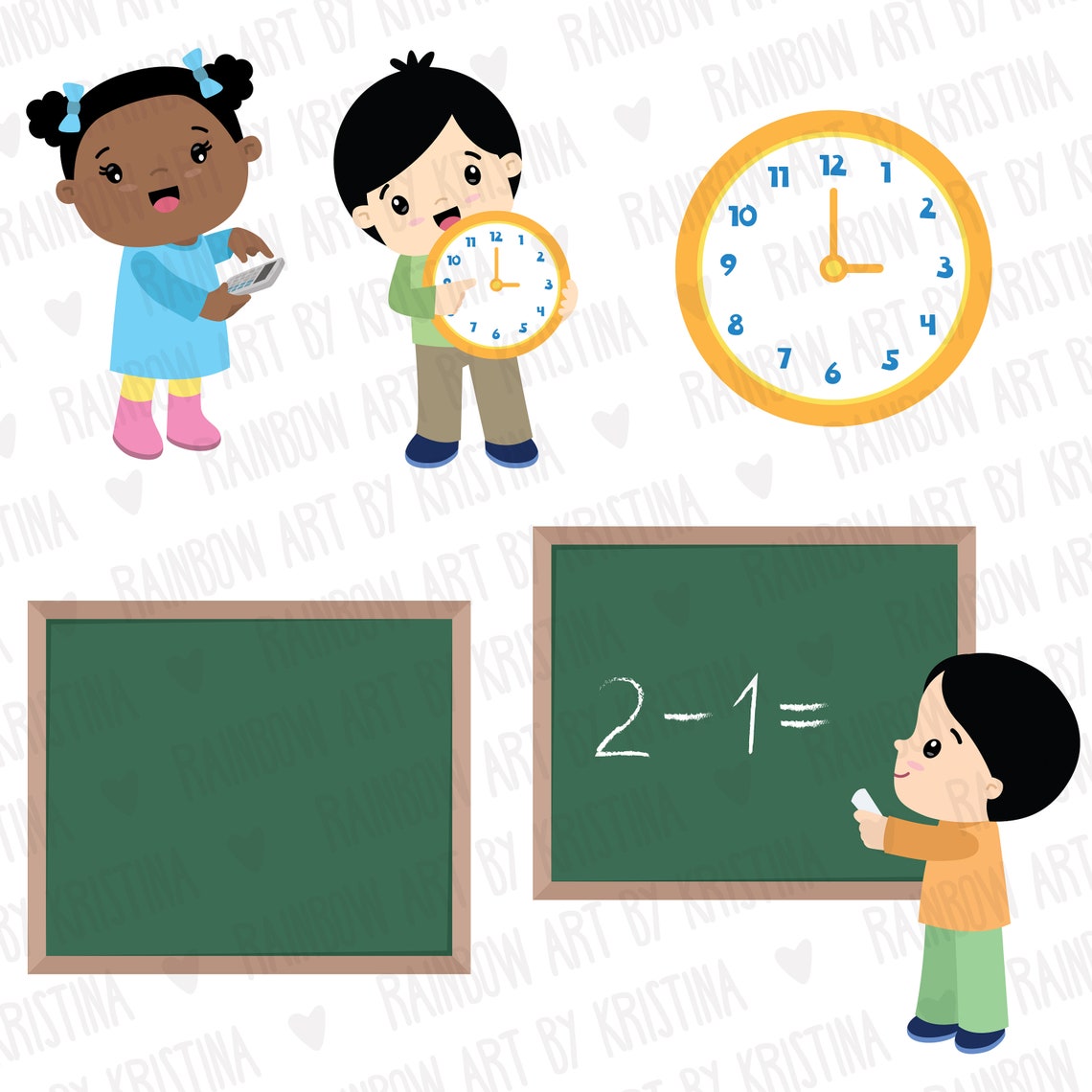 School Children Math Activities Clip Art, Kids Studying Clipart ...