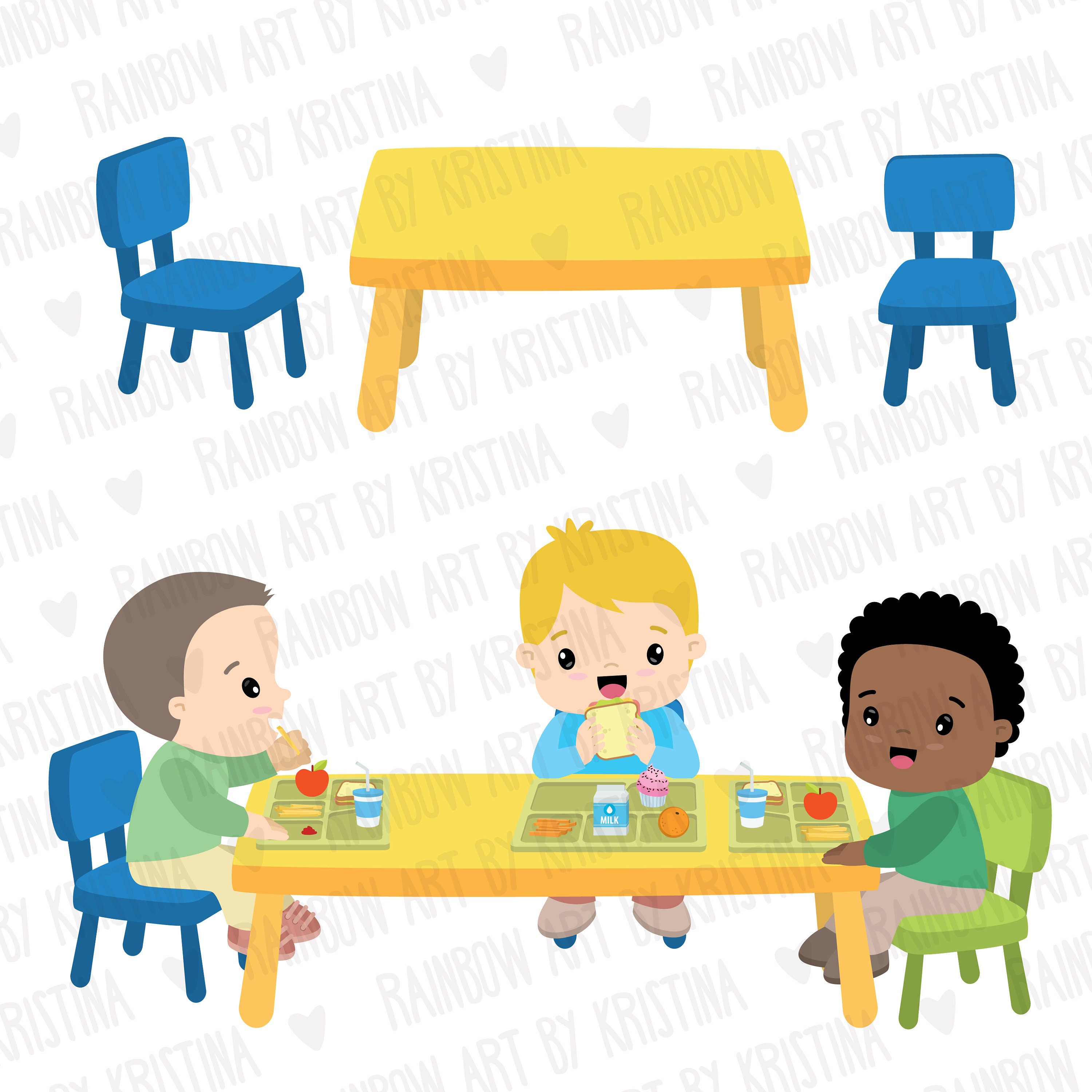 20% OFF School Children Lunch Cafeteria Clip Art, Kids Eating Clipart ...