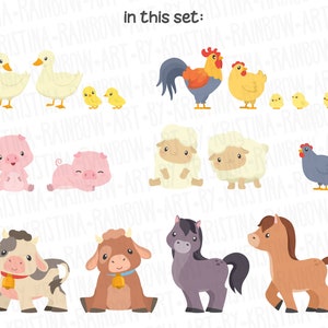 Cute Farm Animals Clipart,digital Download,printable Clip Art,nursery ...