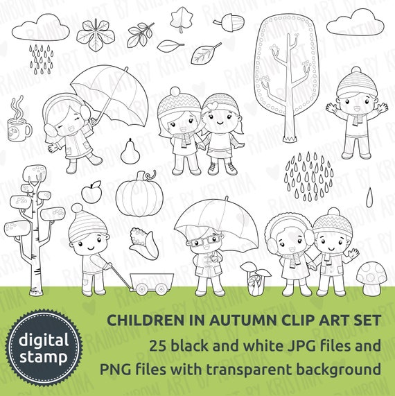 Autumn Clip Art Black And White