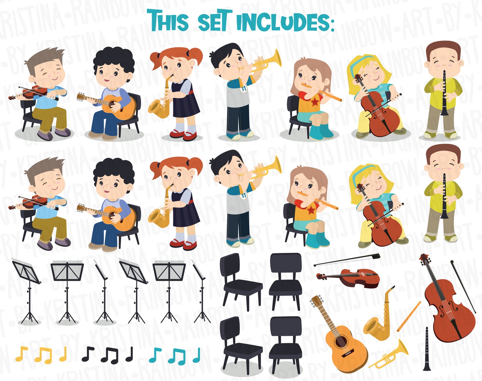 Children Playing Music Activities Clip Art, School Band, Music ...
