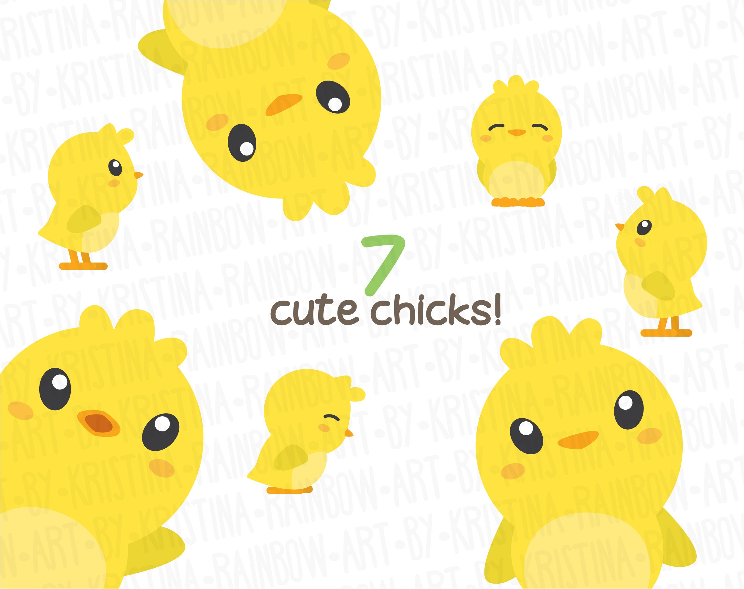 Cute Chickens,coop Clipart,farm Animals,rooster,chick,hen,digital ...