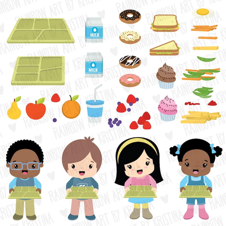 20% OFF School Children Lunch Cafeteria Clip Art, Kids Eating Clipart ...