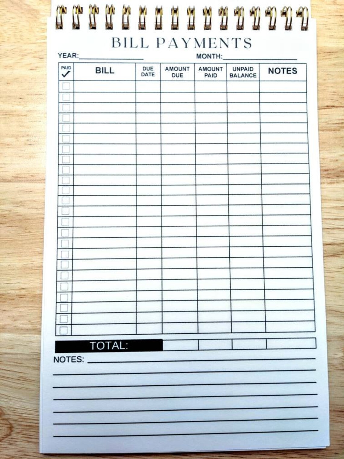 Wire Bound Monthly Bill Expense Organizer, Logbook, Payment Journal ...