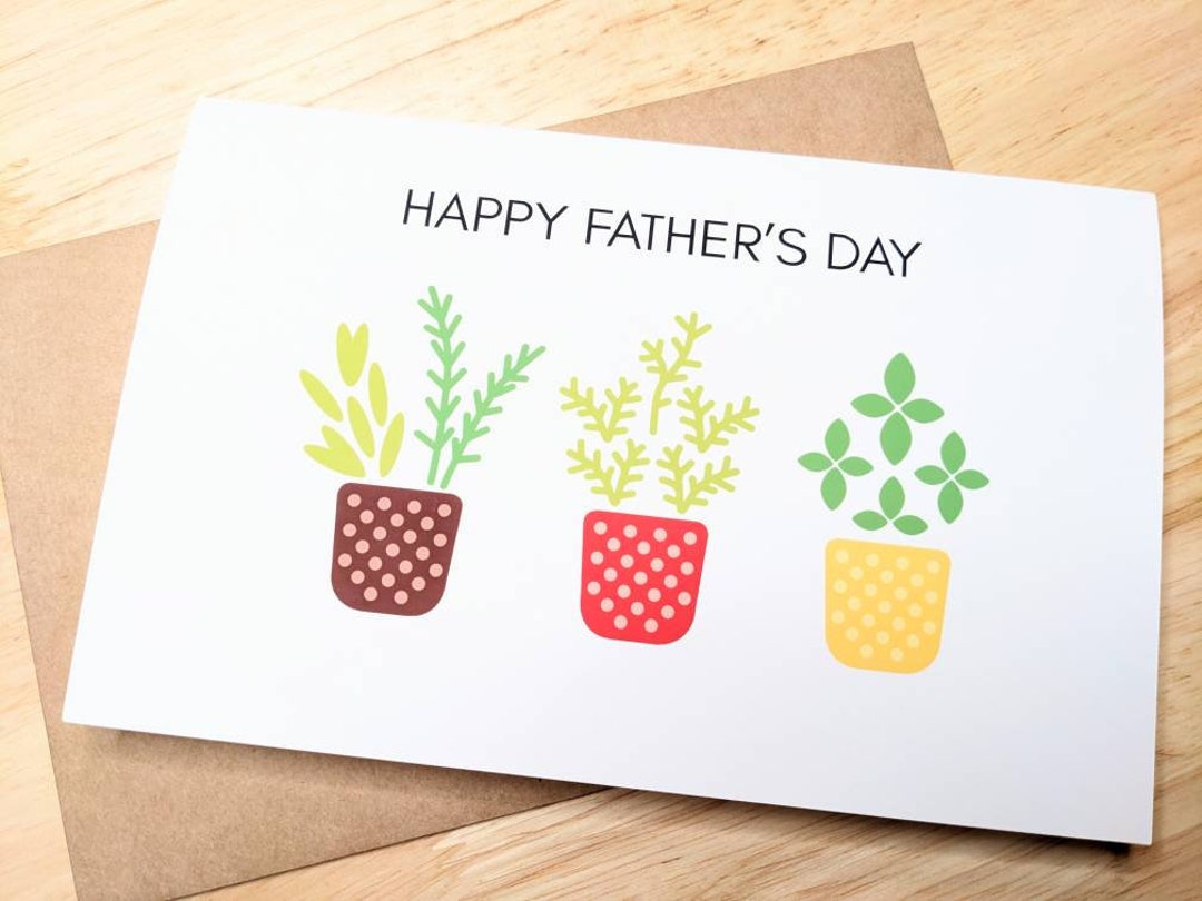 Plant Dad Father's Day Card, Botanical Illustration Card for Dad ...