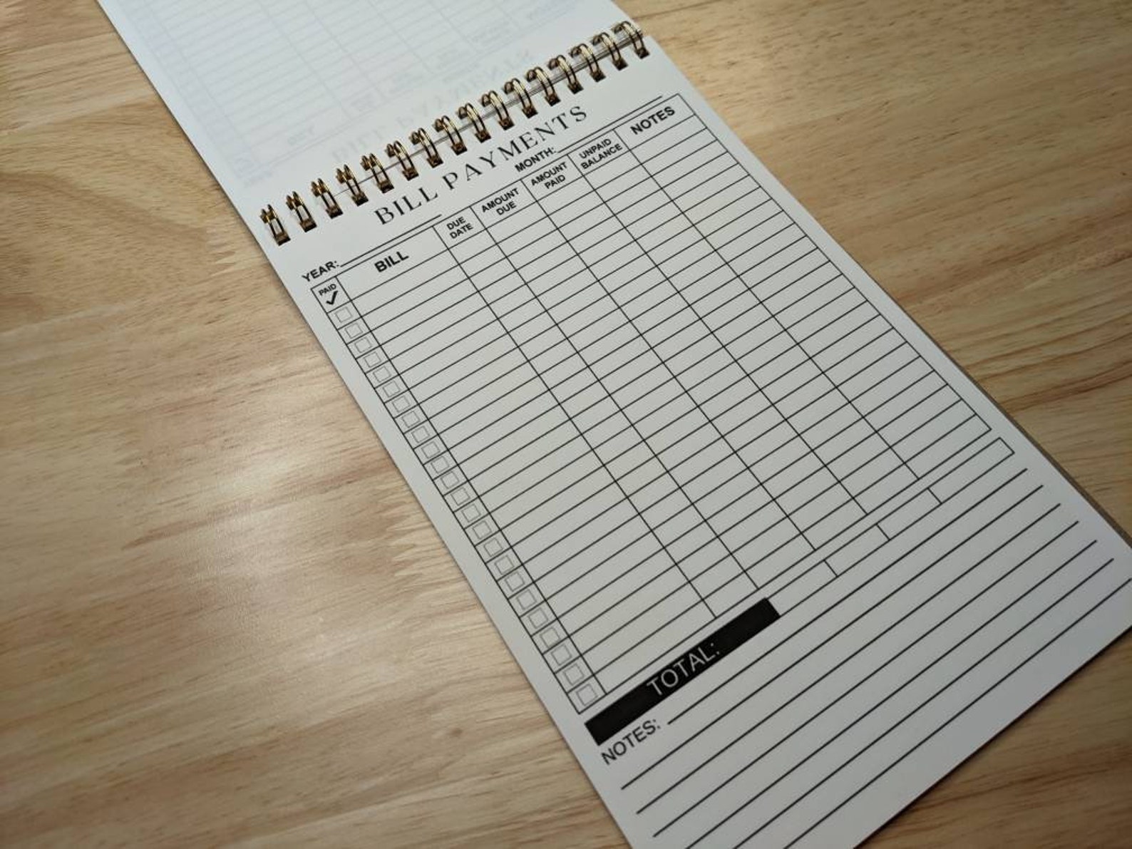 Wire Bound Monthly Bill Expense Organizer, Logbook, Payment Journal ...