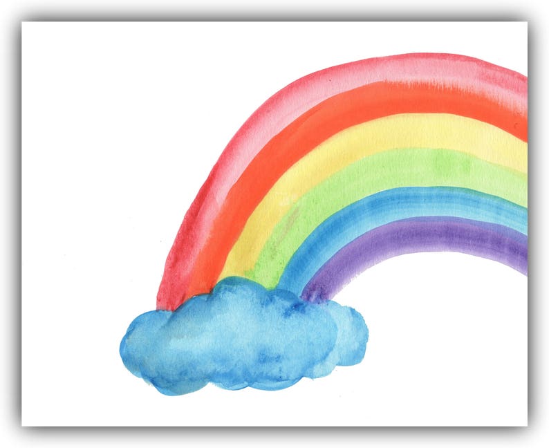 Rainbow Nursery Print Watercolor Nursery Art Digital Print | Etsy